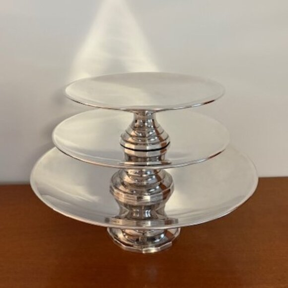 Dining | Vintage Silver Stackable Round Serving Trays Made In India ...
